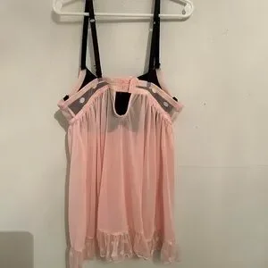 Intimates & Sleepwear | Pink And Black Polka Dot Lingerie Set | Poshmark